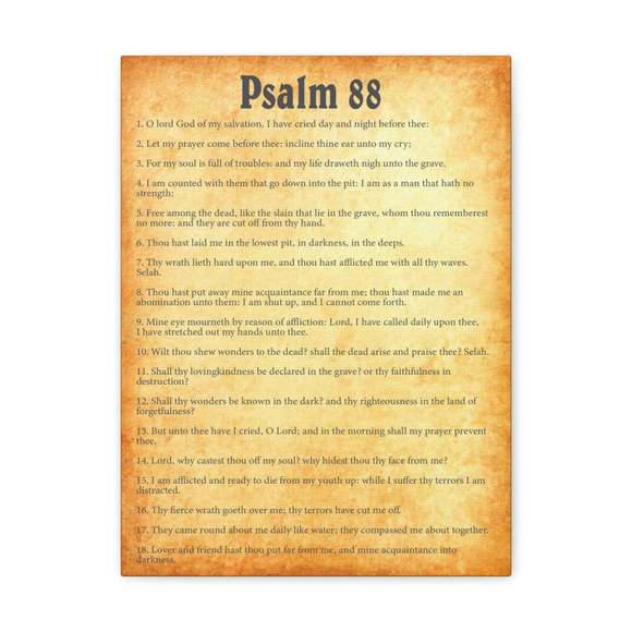 Express Your Love Gifts | Art | Scripture Sign Psalm 88 Chapter Gold Bible Canvas Christian Wall ...